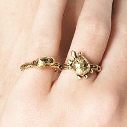 Double Finger Rabbit And Turtle Ring on Luulla