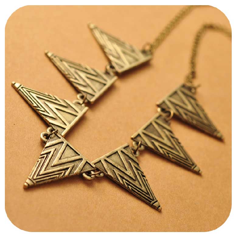 Aztec Tribal Geo Triangles Necklace on Luulla
