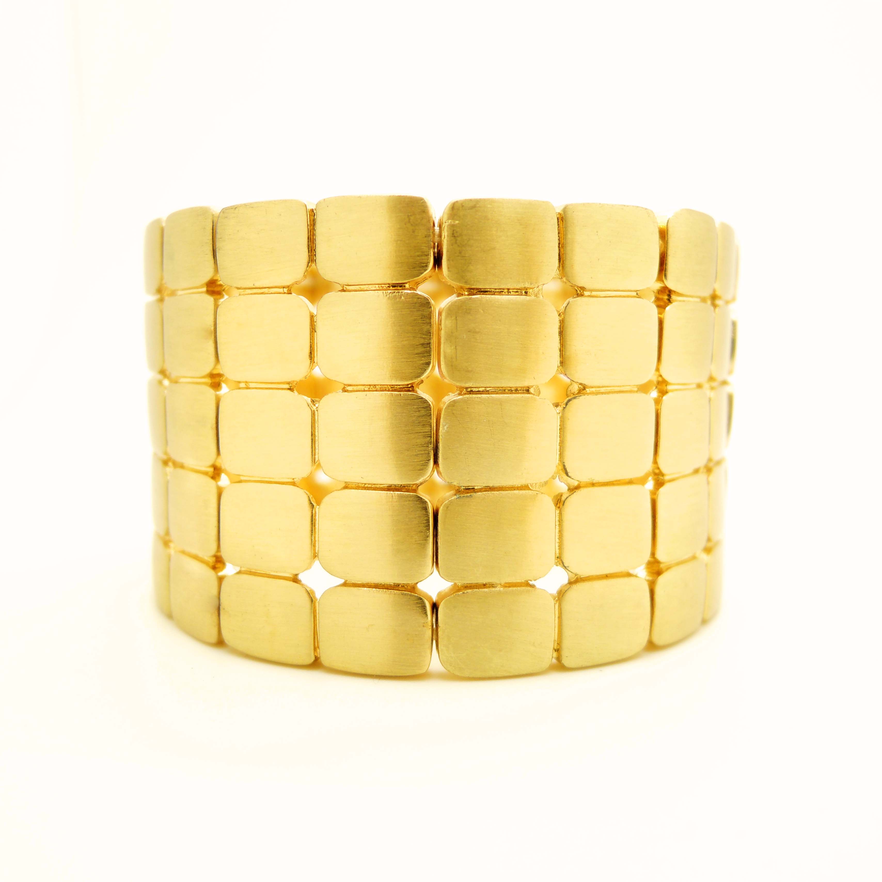 Matted Gold Rounded Rectangles Bracelet on Luulla